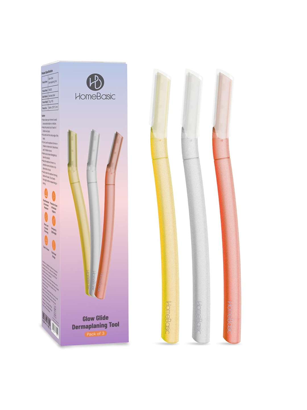 Buy HOMEBASIC Set Of 3 Glow Glide Facial Razors - Shaving And Hair ...