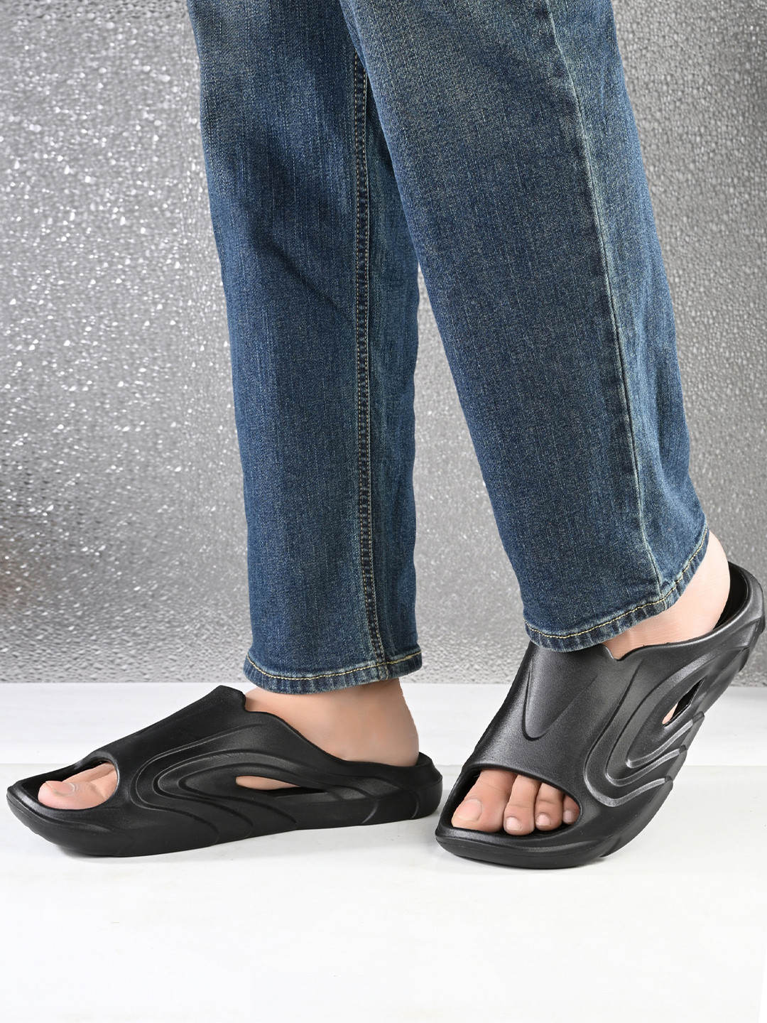 Buy HRX By Hrithik Roshan Men Striped Open Toe Sliders - Flip Flops for ...