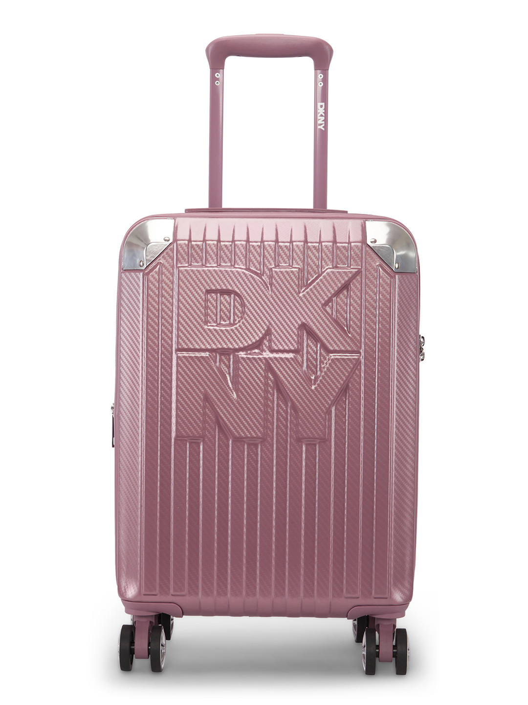 Buy DKNY STACK LOGO Range Metallic Pink Hard 22" Cabin Luggage ...