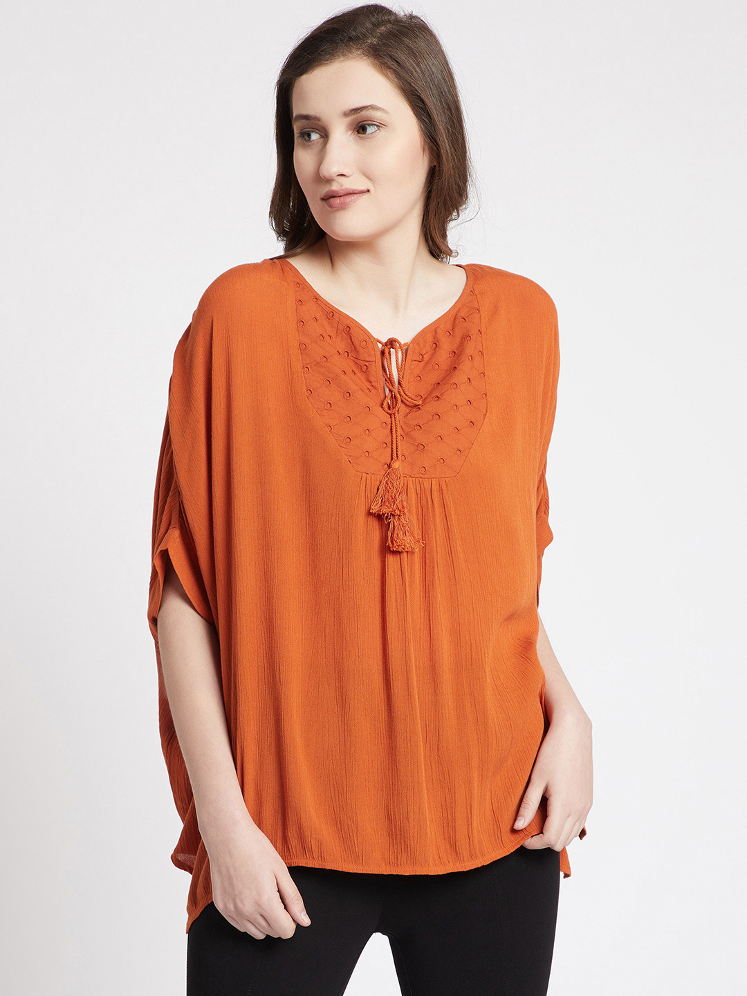 Buy COVER STORY Women Rust Solid Top - Tops for Women 3736609 | Myntra