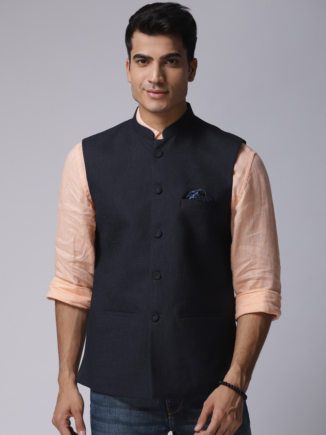 Buy True Blue Navy Blue Nehru Jacket - Nehru Jackets for Men 3877406 ...