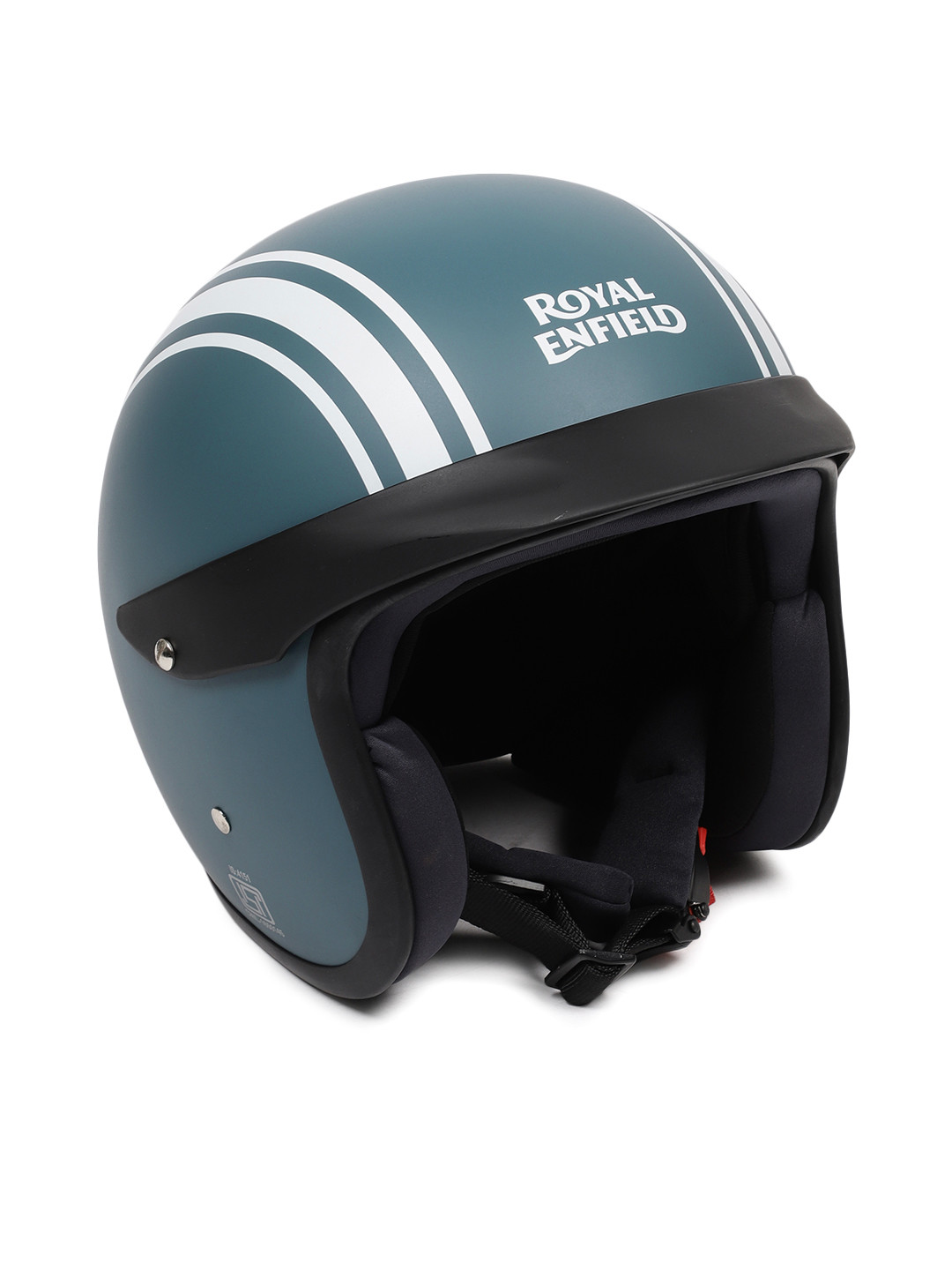 Buy Royal Enfield Unisex Blue Striped Sunpeak Open Face Helmet ...