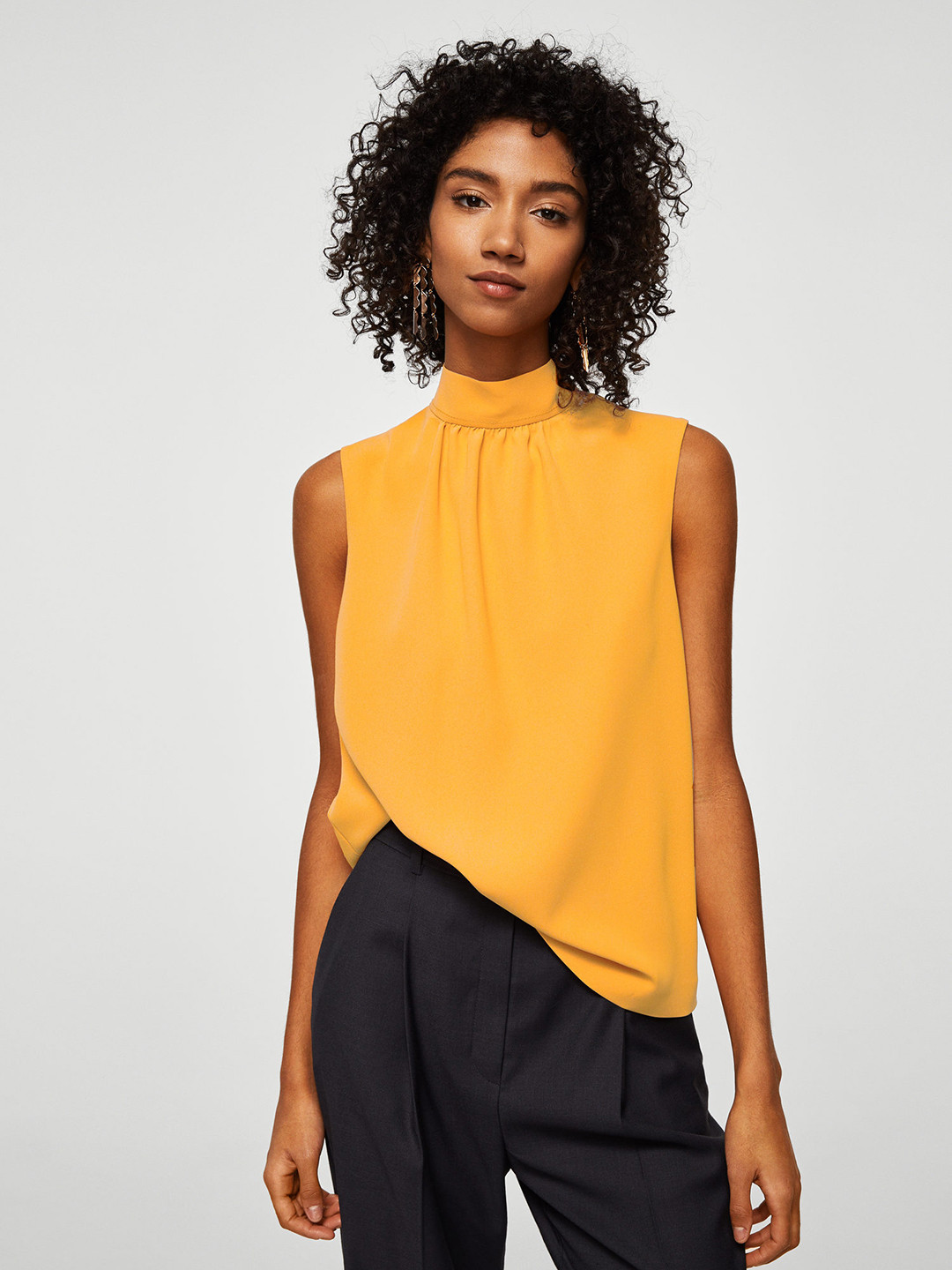 Buy MANGO Women Orange Solid Top - Tops for Women 4044437 | Myntra