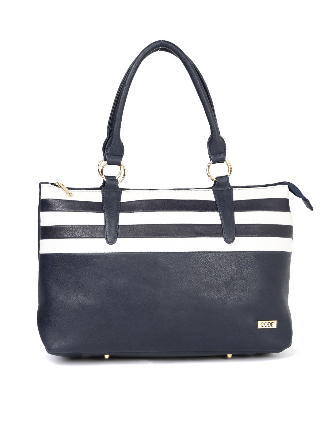 Buy CODE By Lifestyle Navy Blue & White Striped Shoulder Bag - Handbags ...