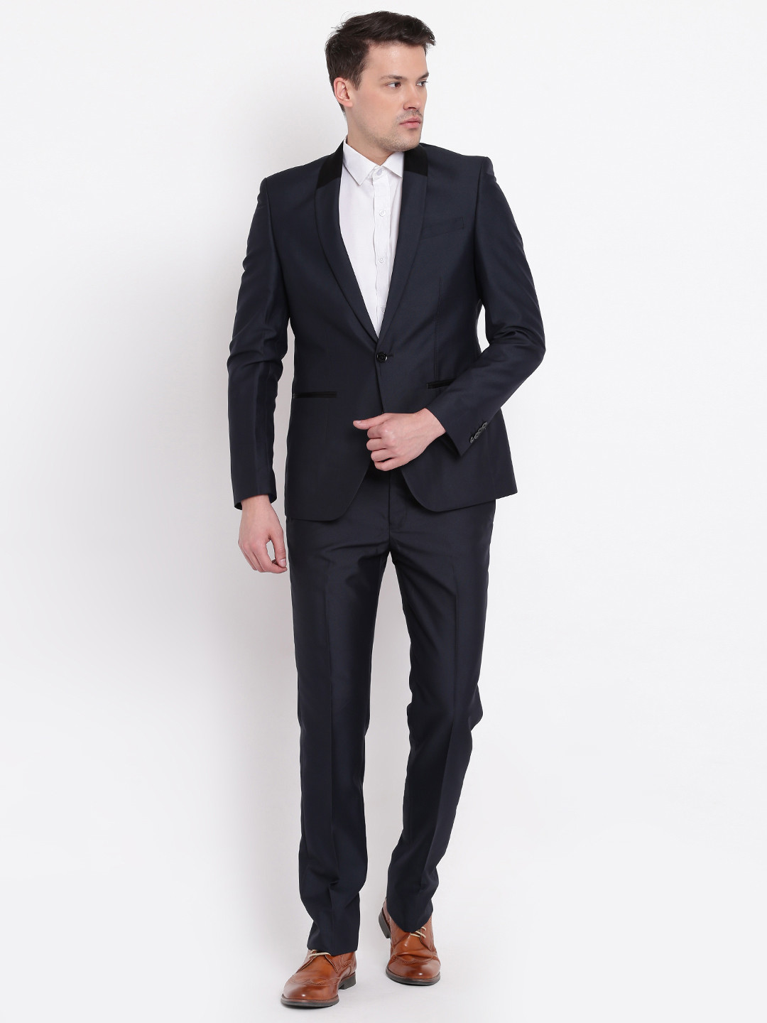 Buy Blackberrys Navy Contemporary Fit Single Breasted Partywear Suit ...