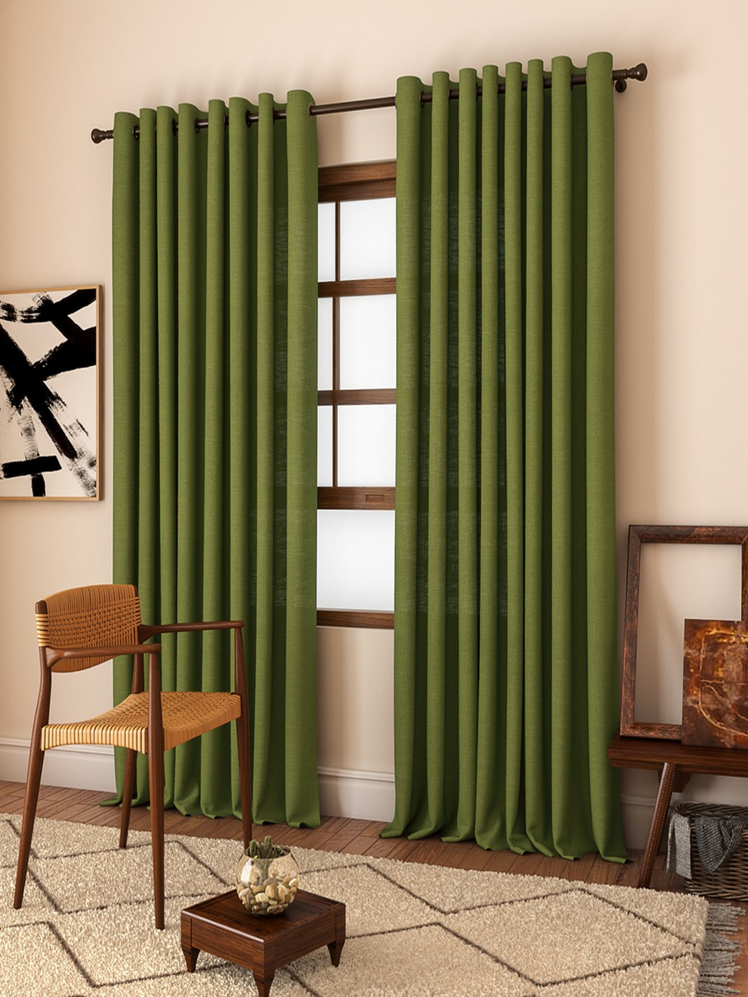 Buy CURTAIN LABEL Green Single Door Curtain - Curtains And Sheers for ...