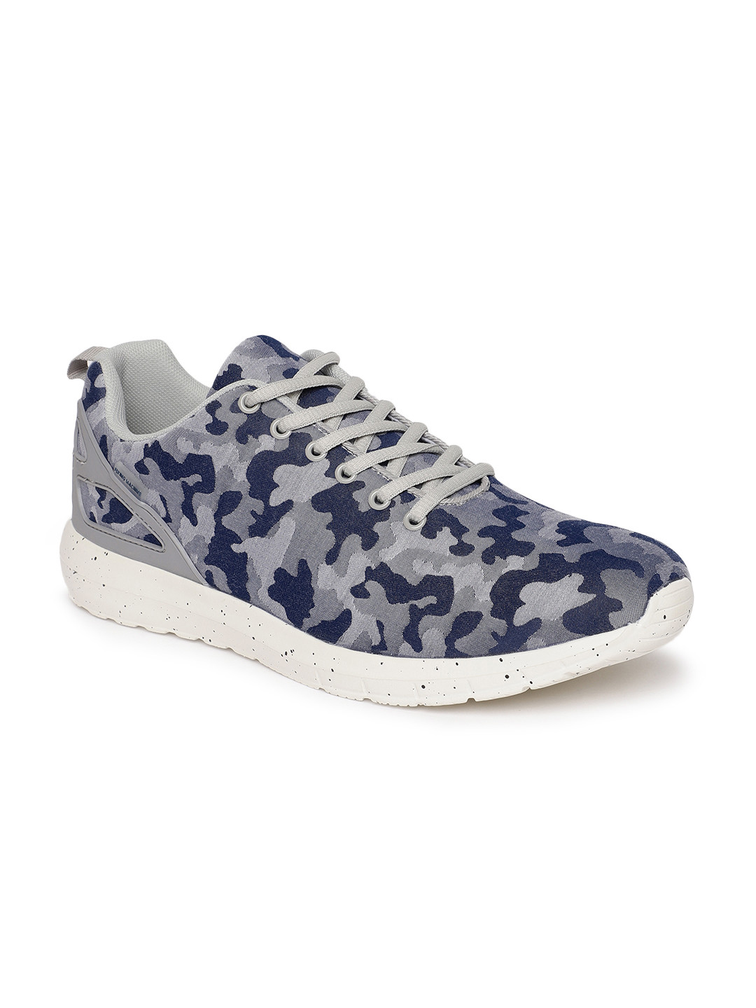 Buy Flying Machine Men Navy Blue & Grey Camouflage Print Sneakers ...
