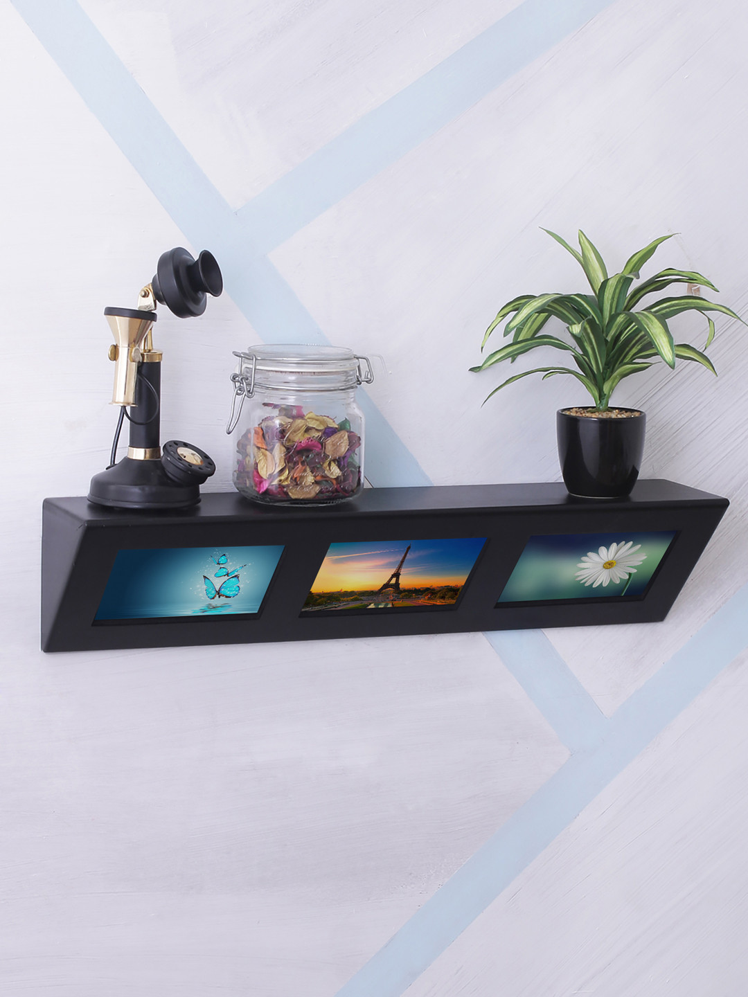 Buy Home Sparkle Black MDF Basic Wall Shelf - Wall Shelves for Unisex ...