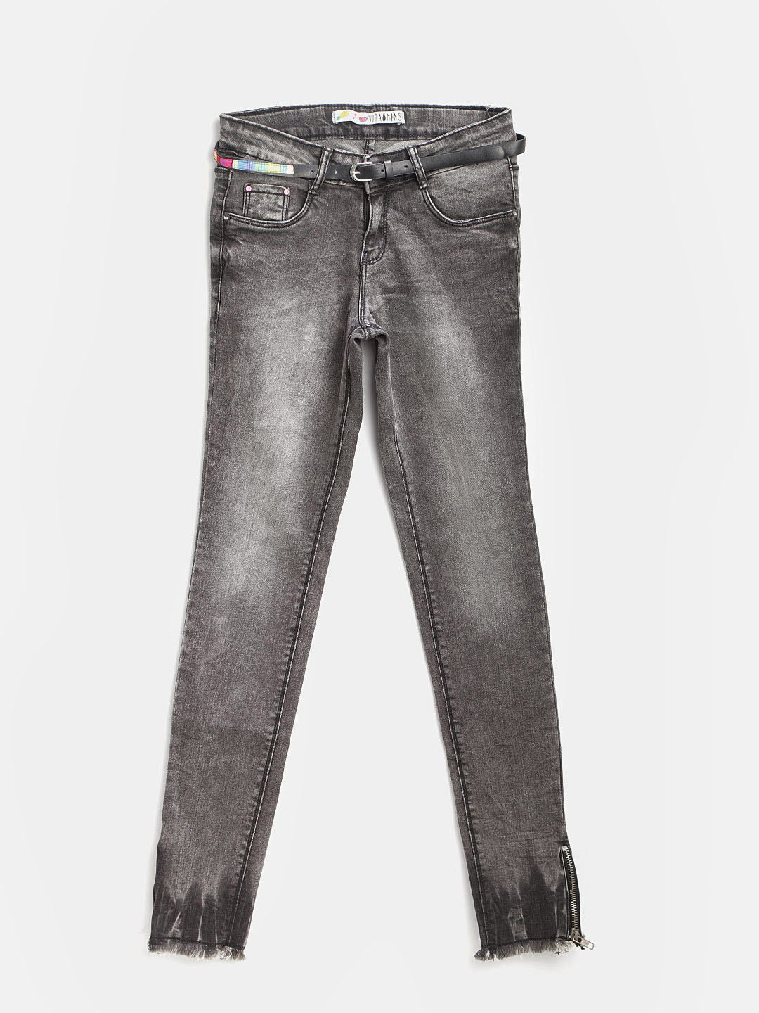 Buy VITAMINS Girls Grey Mid Rise Clean Look Stretchable Jeans - Jeans ...
