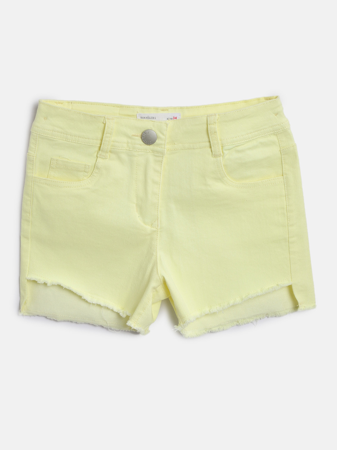 Buy Tiny Girl Girls Lime Green Washed Regular Fit Denim Shorts - Shorts ...