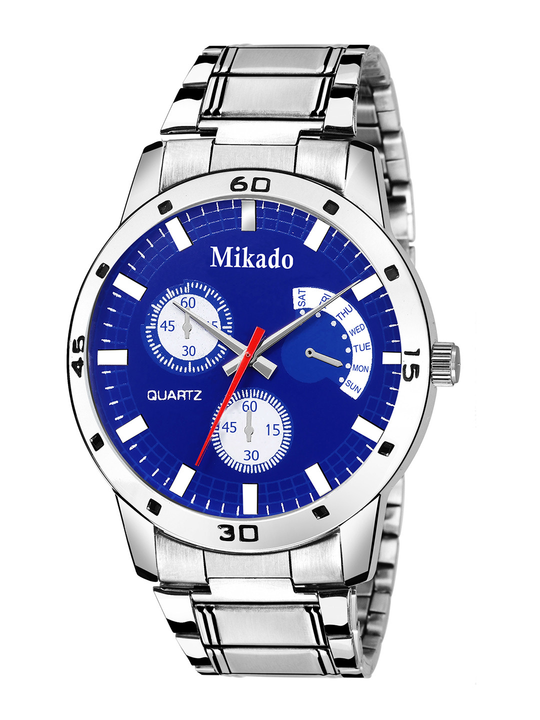 Buy Mikado Men Silver Toned & Blue Analogue Watch 7052 - Watches for ...