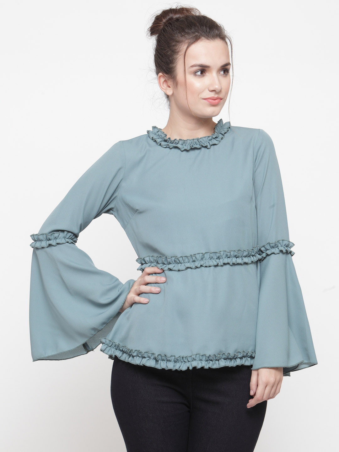 Buy PlusS Women Blue Solid Top - Tops for Women 4326850 | Myntra