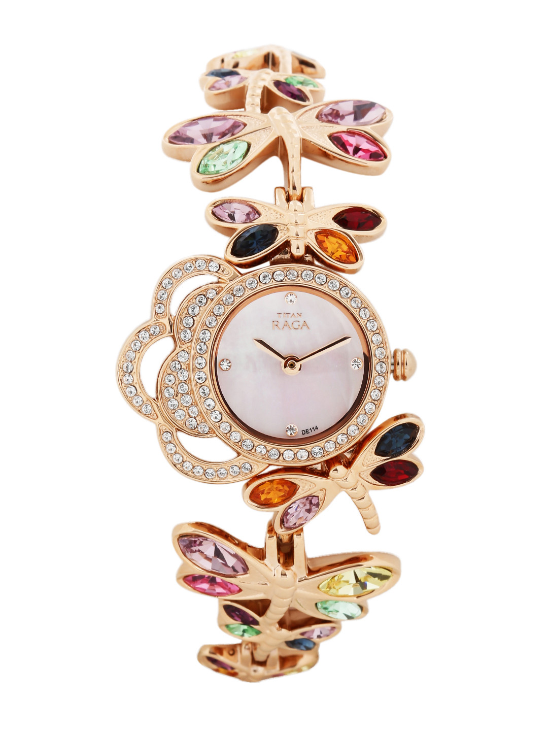 Buy Titan Raga Women Rose Gold Toned Dial Embellished Watch 95011WM01J ...