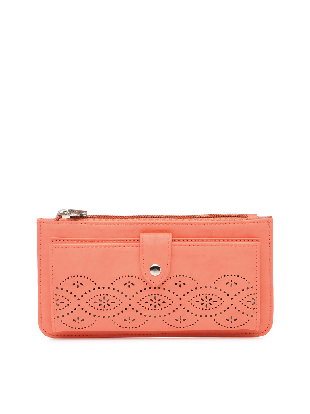 Buy Butterflies Women Coral Self Design Zip Around Wallet - Wallets for ...