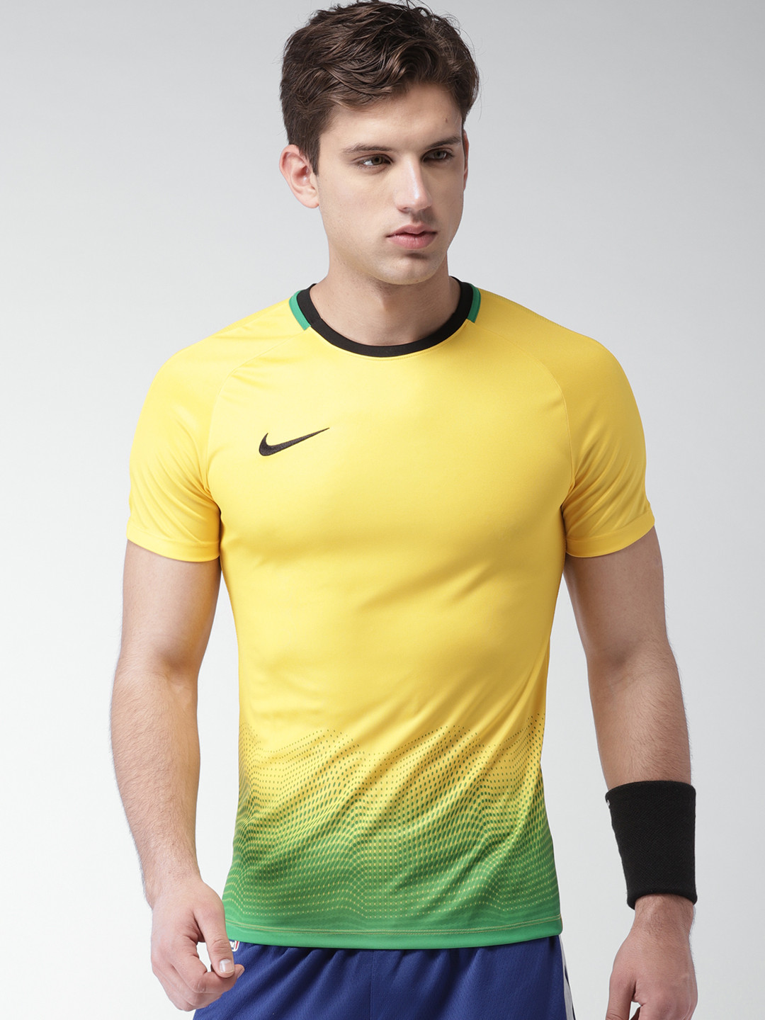 Buy Nike Yellow Printed Slim Fit Academy Sports Football T Shirt ...