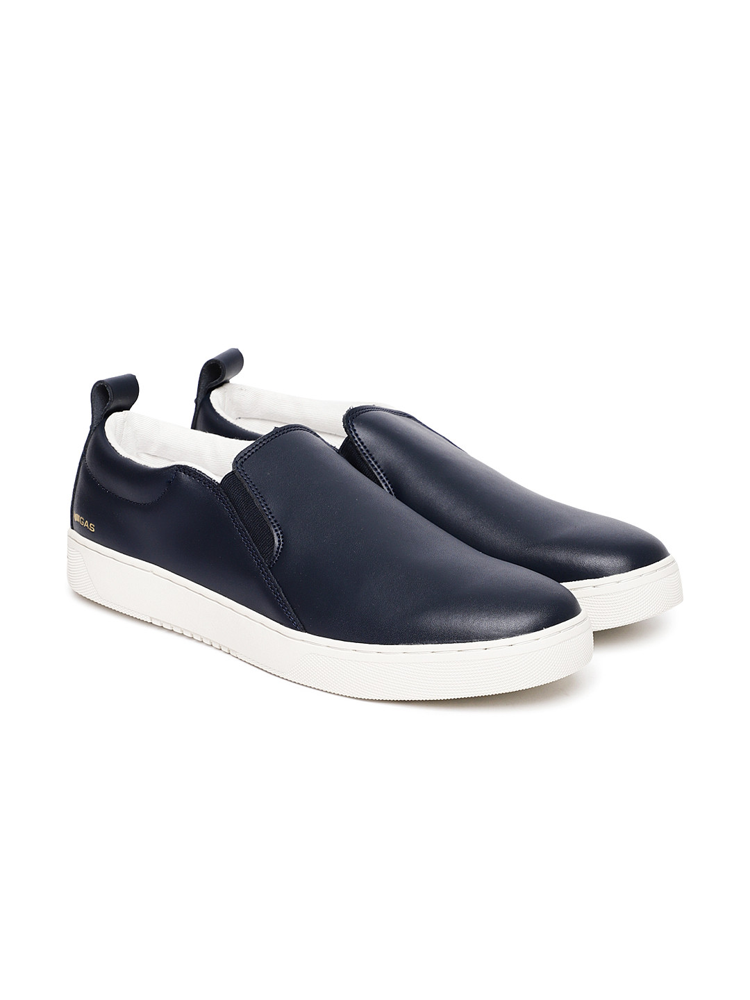 Buy GAS Men Navy Blue ROSS LTX Slip On Leather Sneakers - Casual Shoes ...