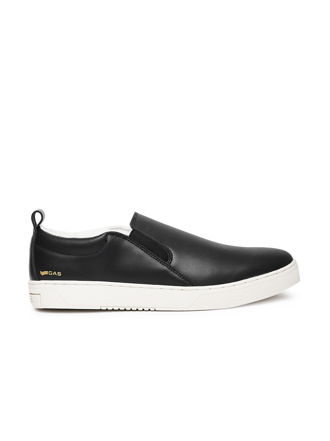 Buy GAS Men Black ROSS LTX Slip On Leather Sneakers - Casual Shoes for ...