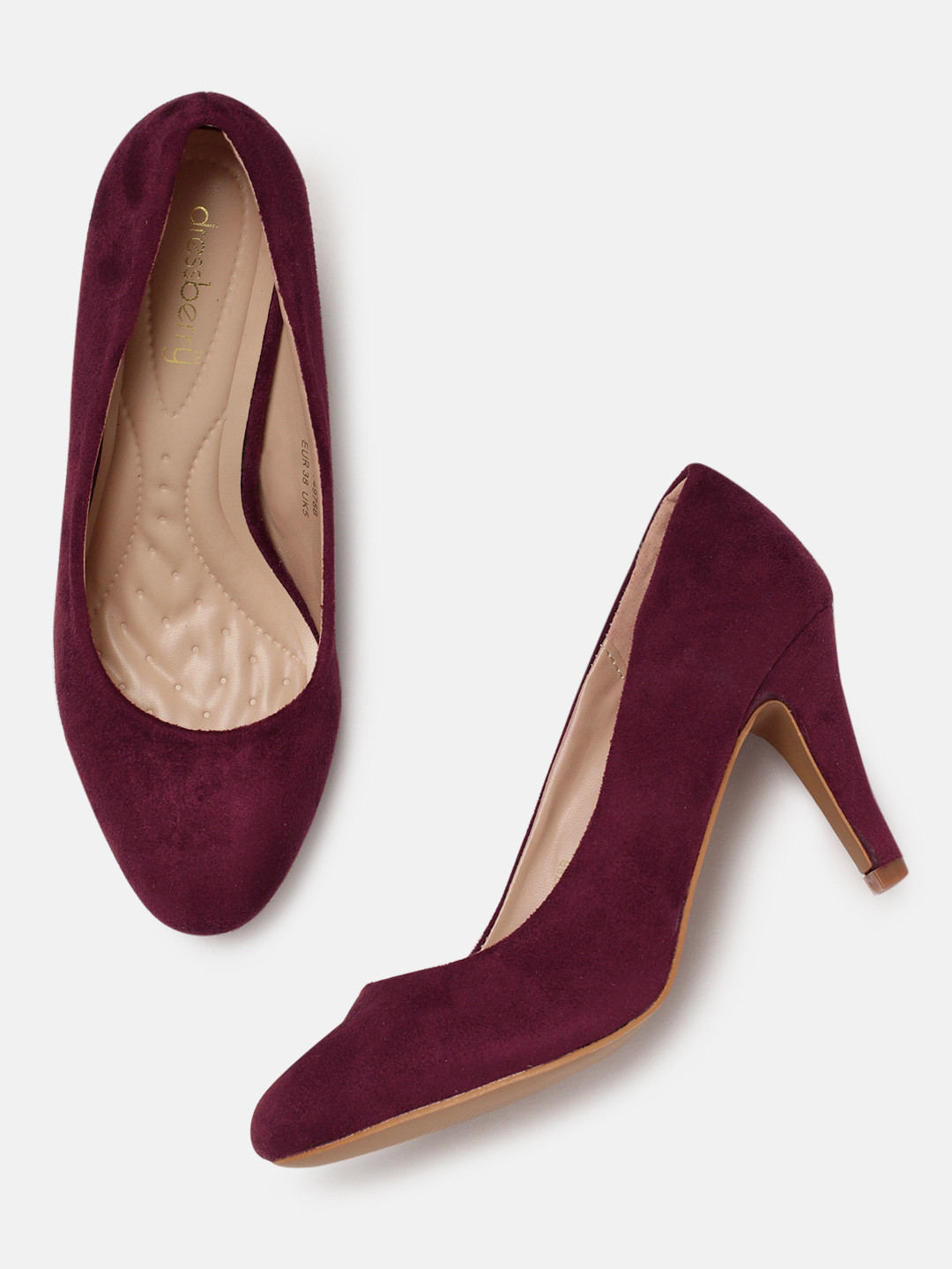 Buy DressBerry Women Maroon Solid Pumps - Heels for Women 4379954 | Myntra