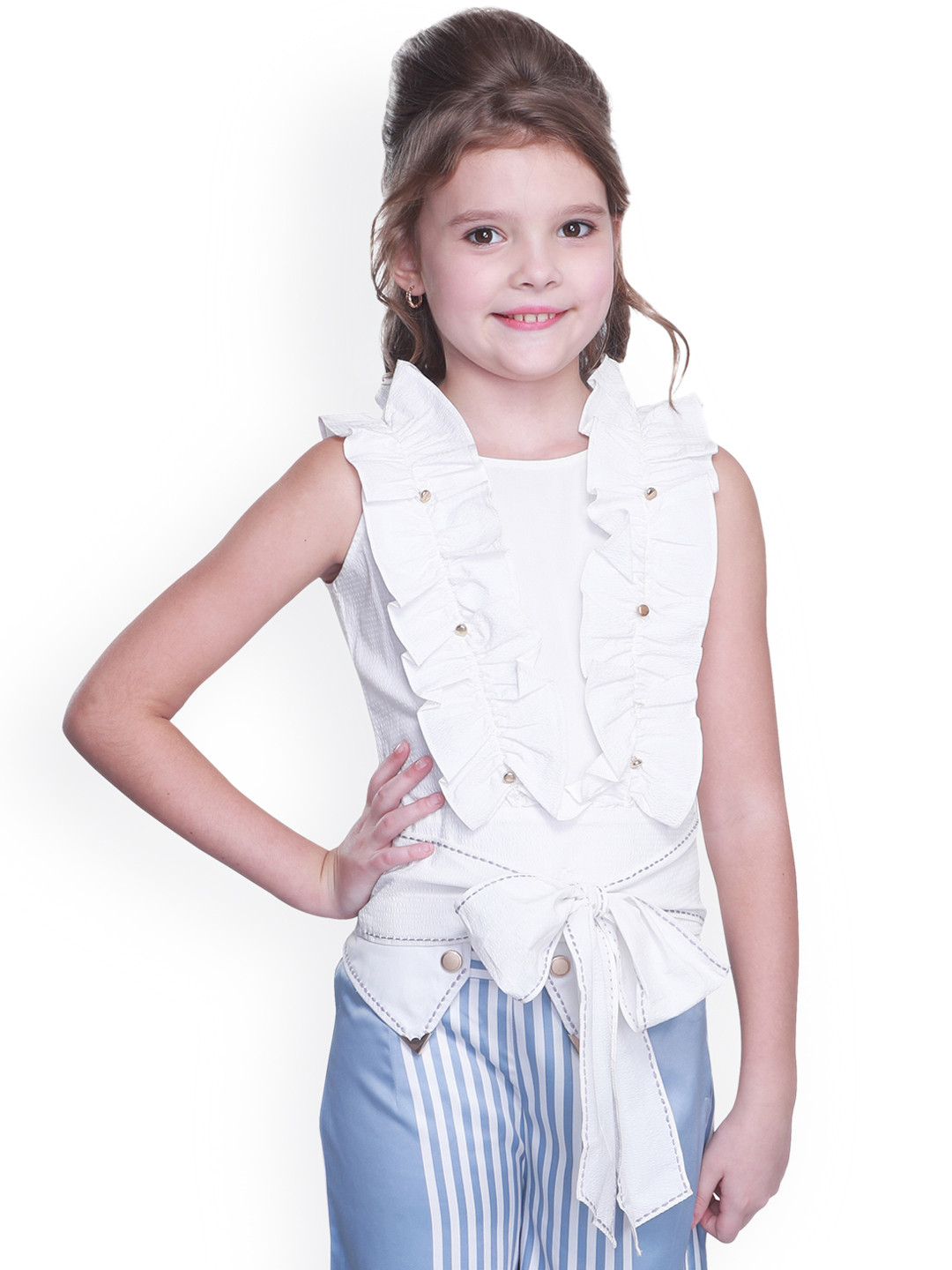 Buy CUTECUMBER Girls White Embellished Top - Tops for Girls 4424248 ...