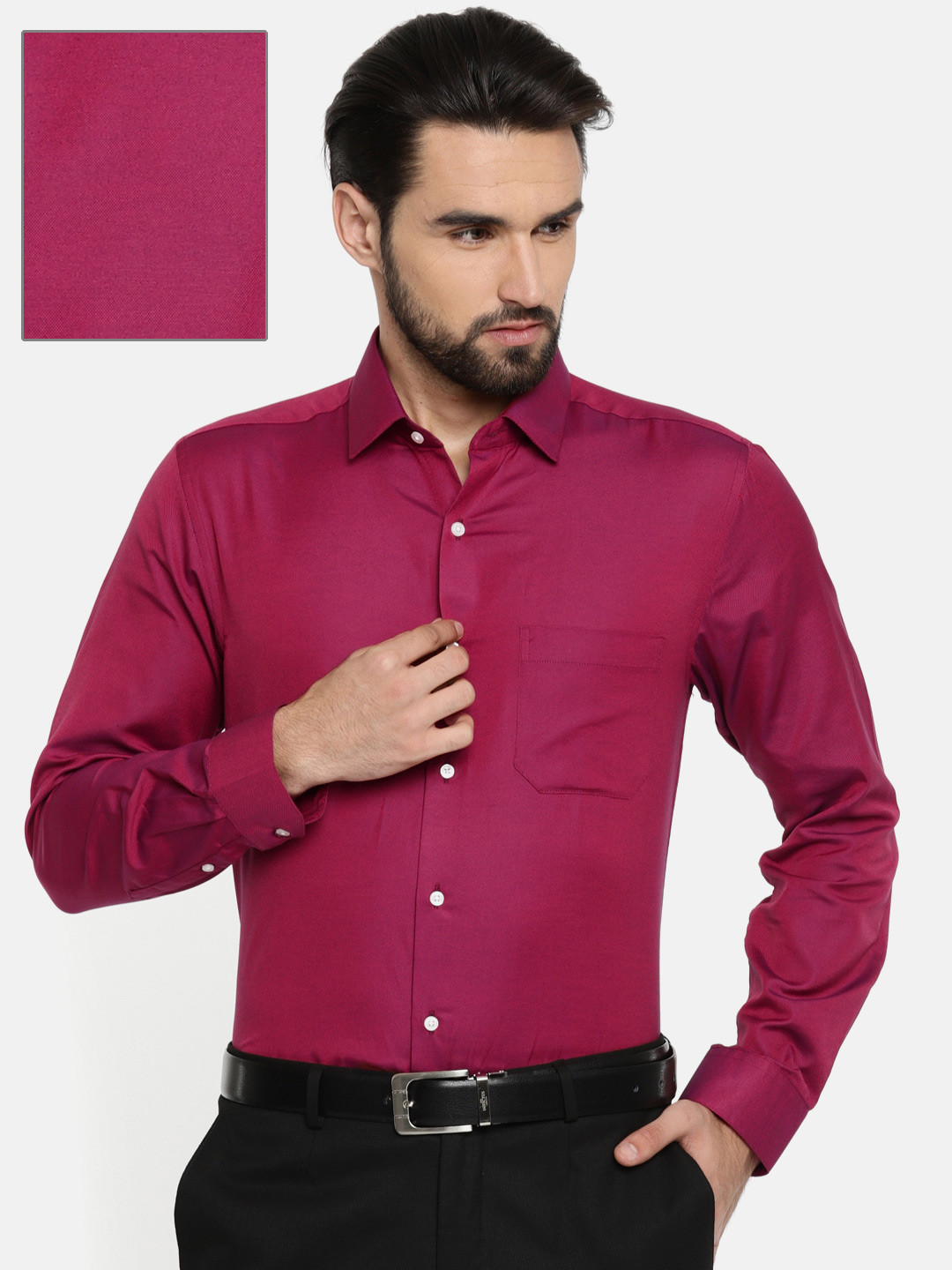 Buy Peter England Men Red Nuvo Regular Fit Solid Formal Shirt - Shirts ...