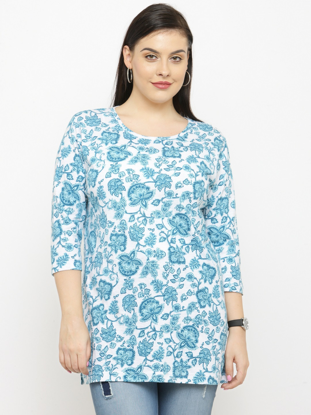 Buy PlusS Women Blue Printed A Line Top - Tops for Women 4426679 | Myntra