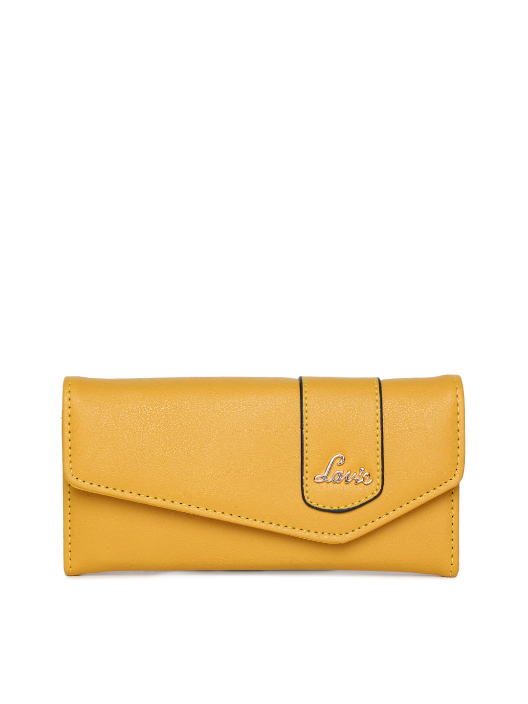 Buy Lavie Women Mustard Yellow Solid Two Fold Wallet - Wallets for ...