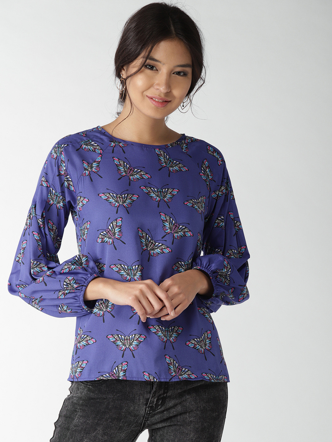 Buy Style Quotient Women Purple Printed Top - Tops for Women 4444072 ...