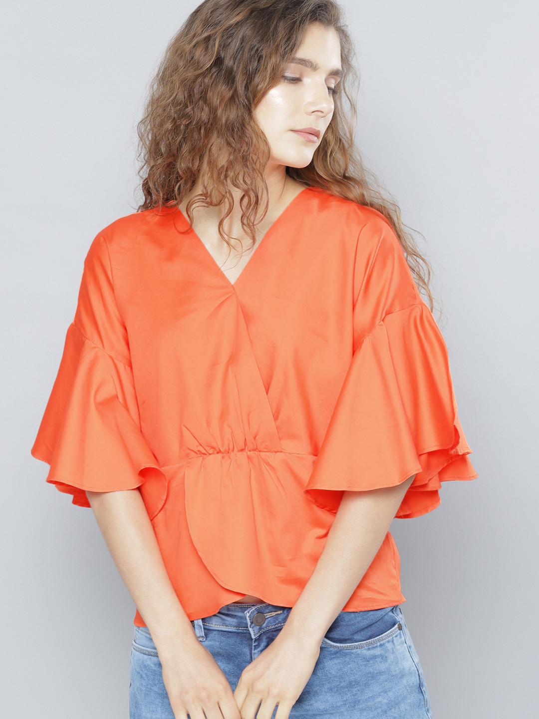 Buy NUSH Women Orange Solid Top - Tops for Women 4455311 | Myntra