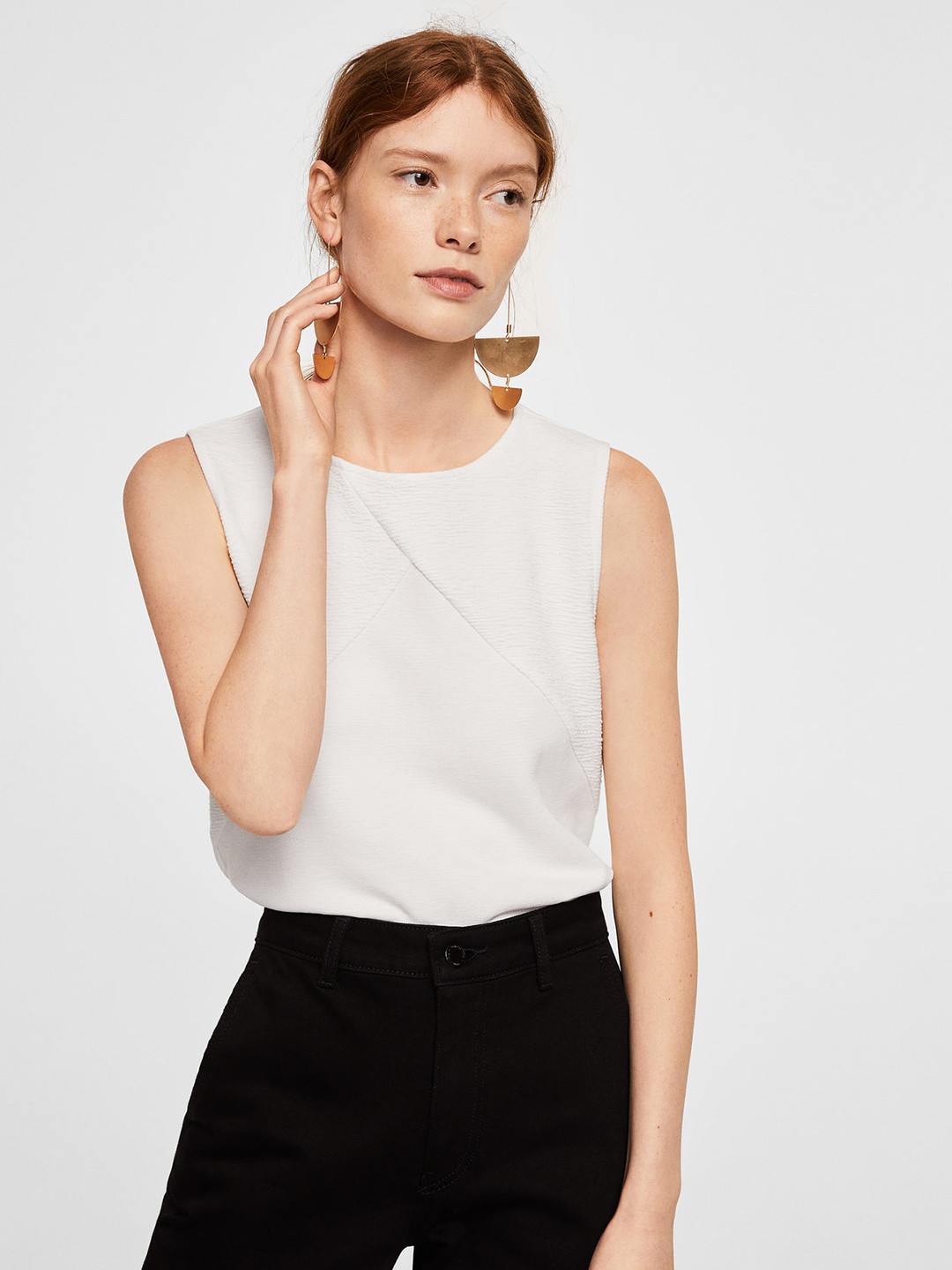 Buy MANGO Women White Solid Top - Tops for Women 4610658 | Myntra