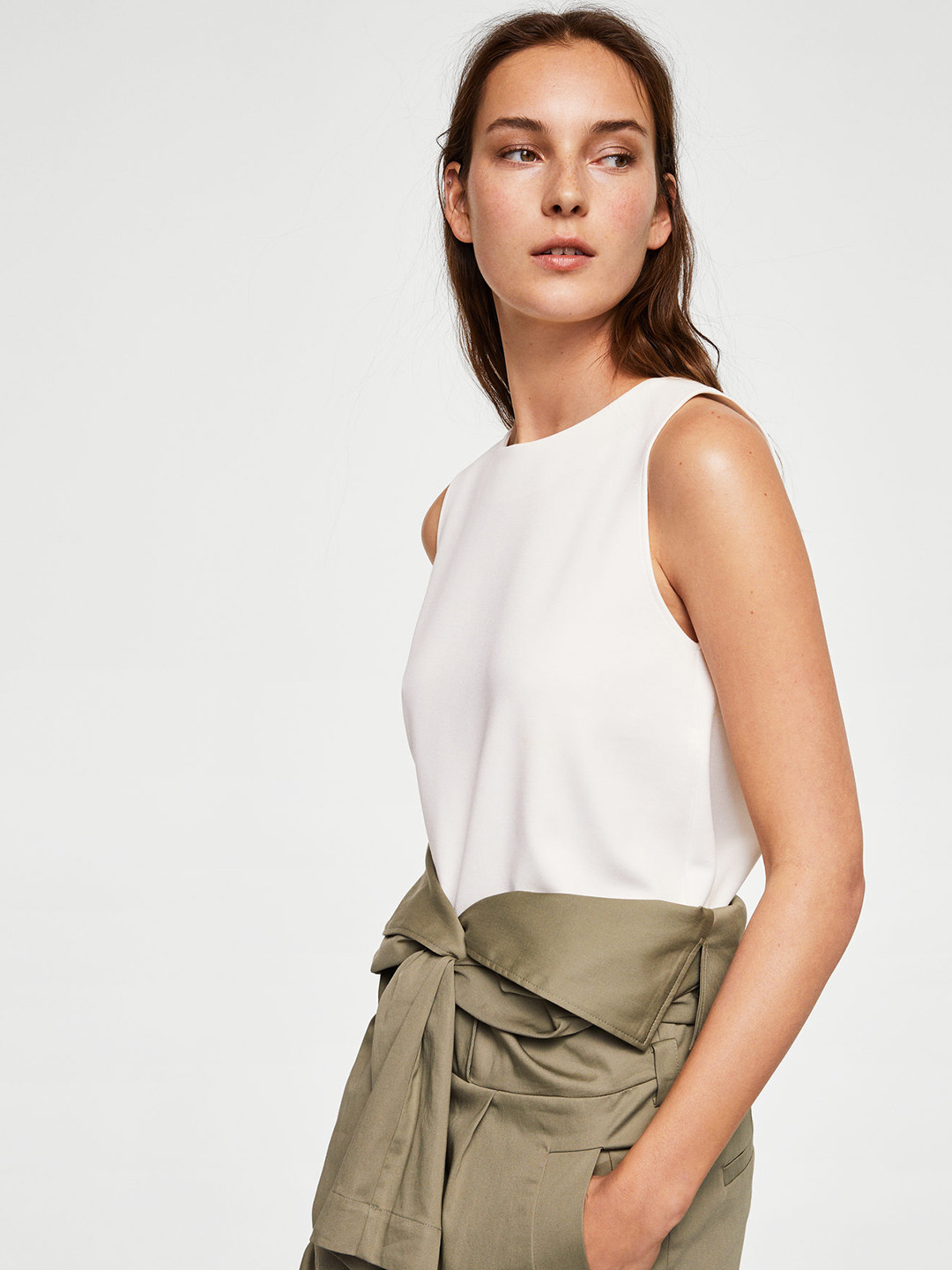 Buy MANGO Women White Solid Top - Tops for Women 4610660 | Myntra