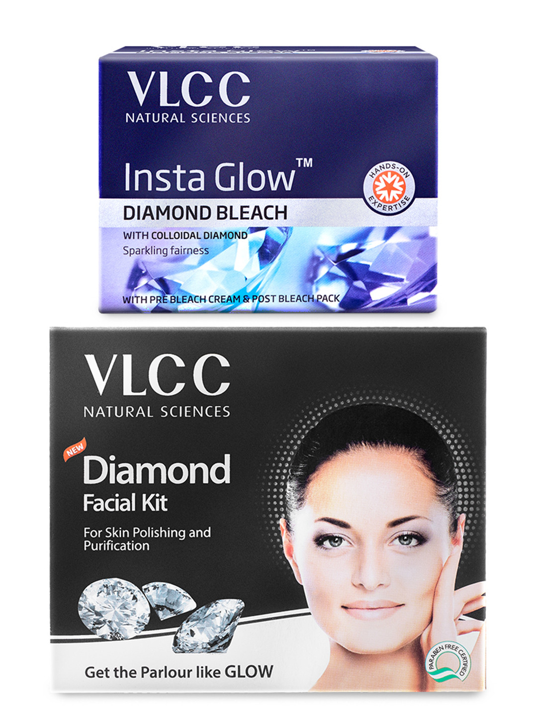 Buy VLCC Diamond Facial Kit 60g & Insta Glow Bleach 30g - Facial Kit ...