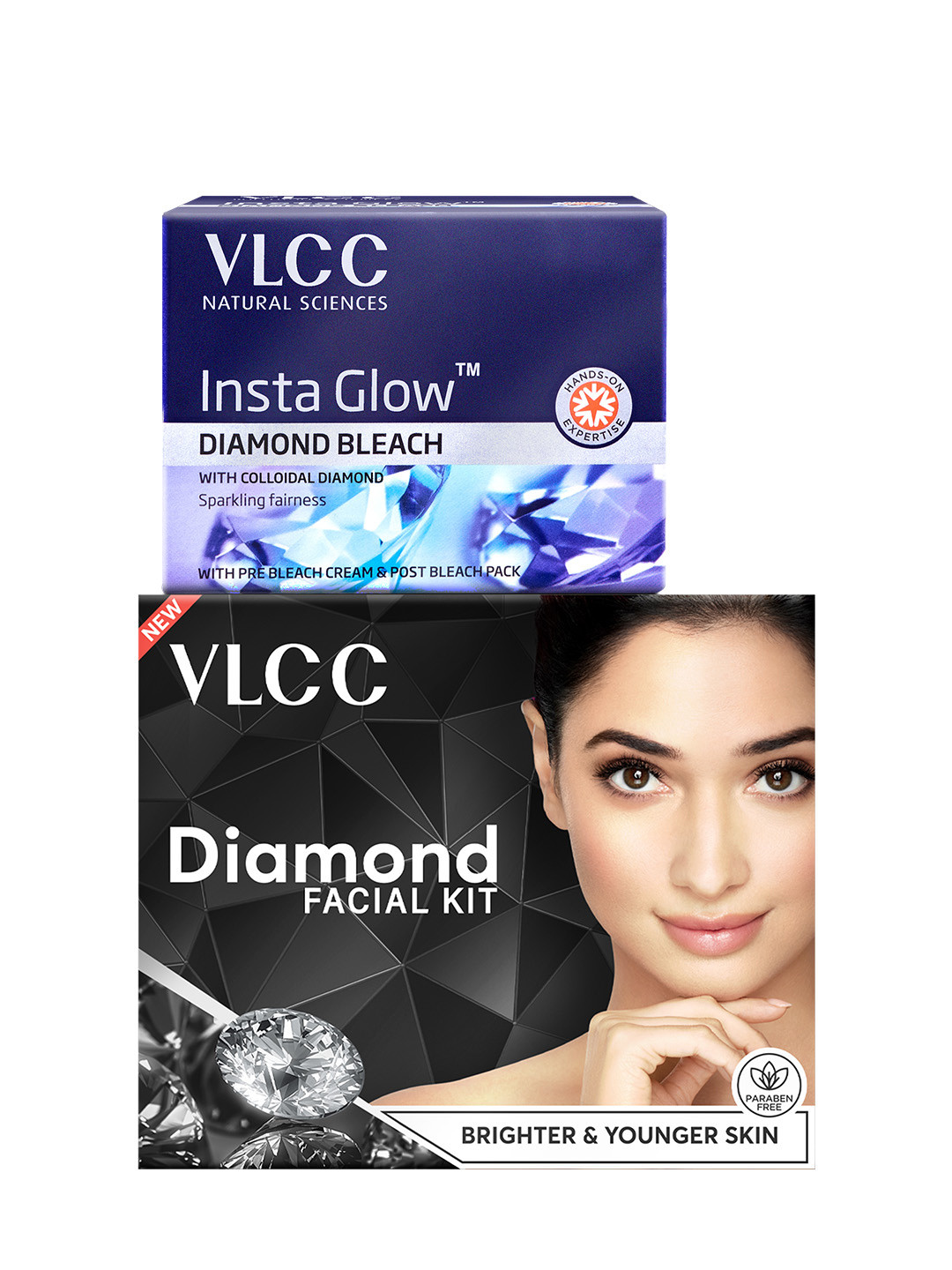 Buy VLCC Diamond Facial Kit 60g & Insta Glow Bleach 30g - Facial Kit ...