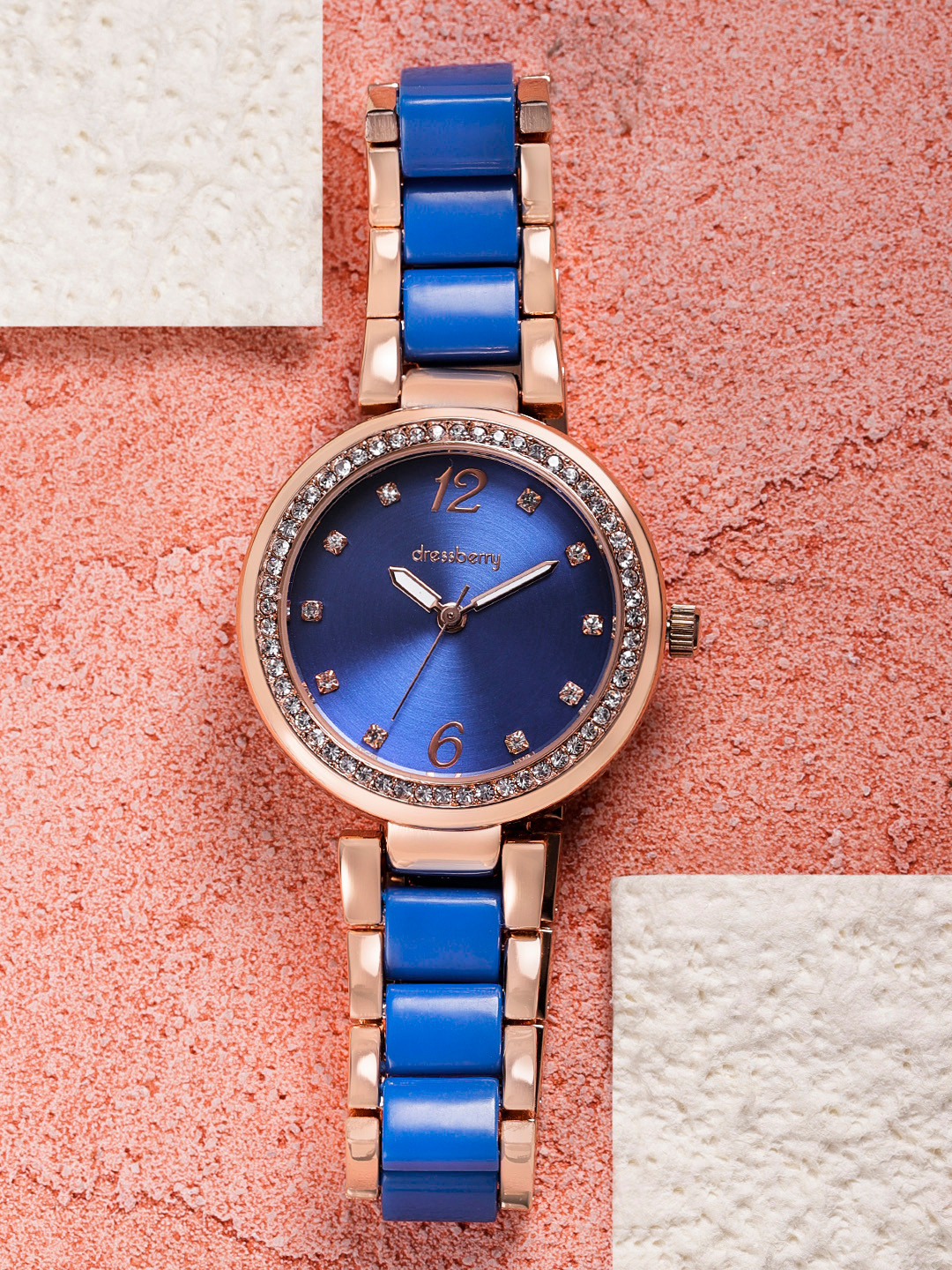 Buy DressBerry Women Blue Embellished Analogue Watch MFB PN WTH 9752L ...