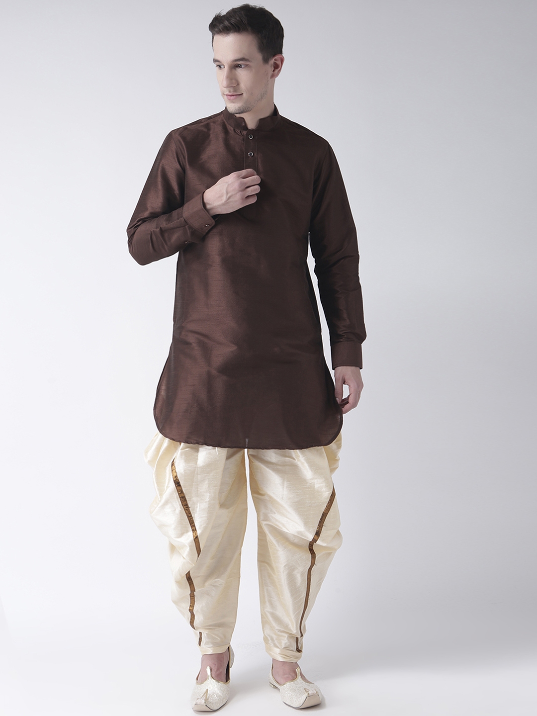 Buy DEYANN Men Brown & Cream Coloured Solid Kurta With Patiala - Kurta ... Buy DEYANN Men Brown & Cream Coloured Solid Kurta With Patiala - Kurta ...