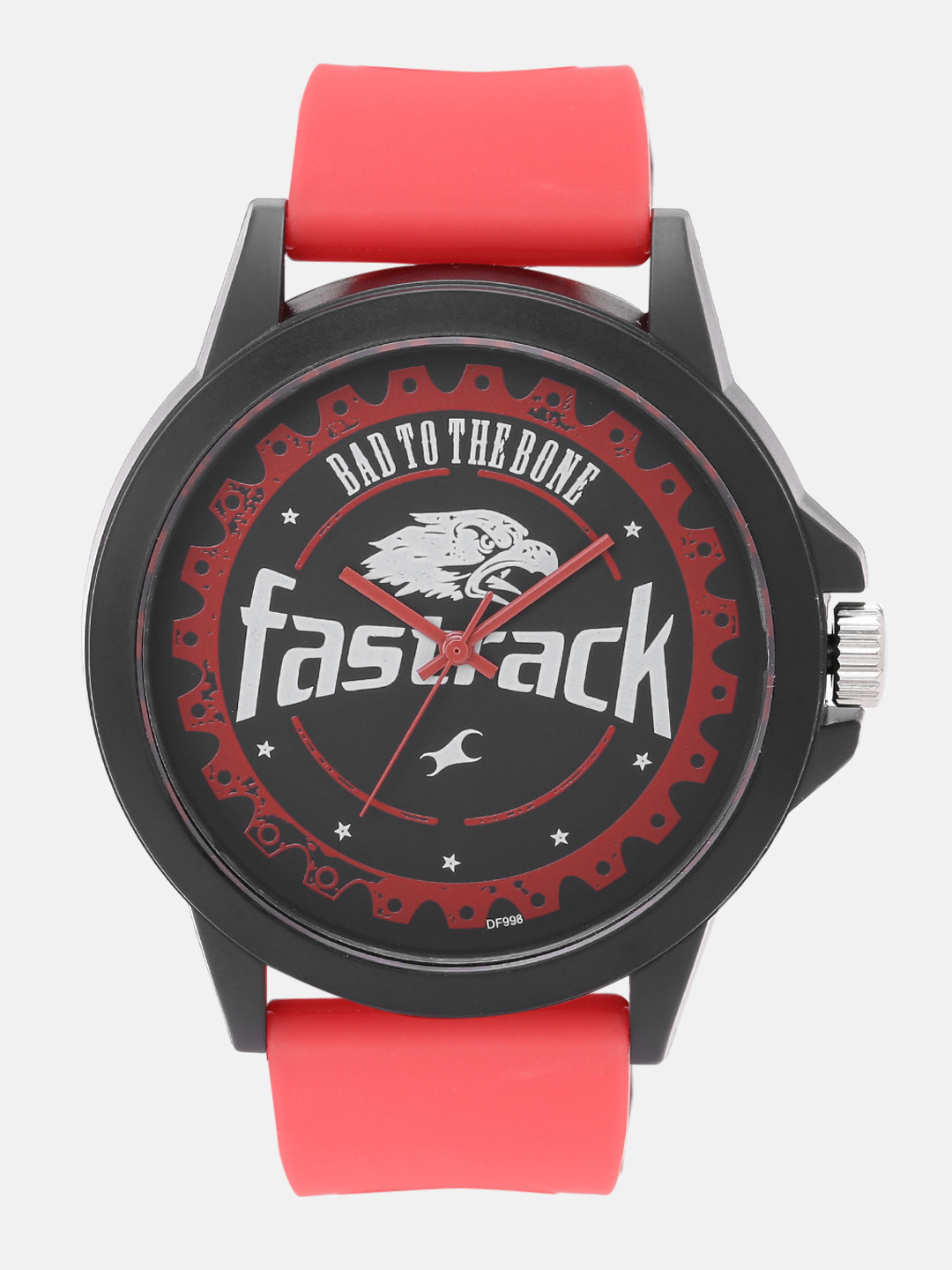 Buy Fastrack Unisex Black & Red Printed Analogue Watch 38024PP06_OR ...