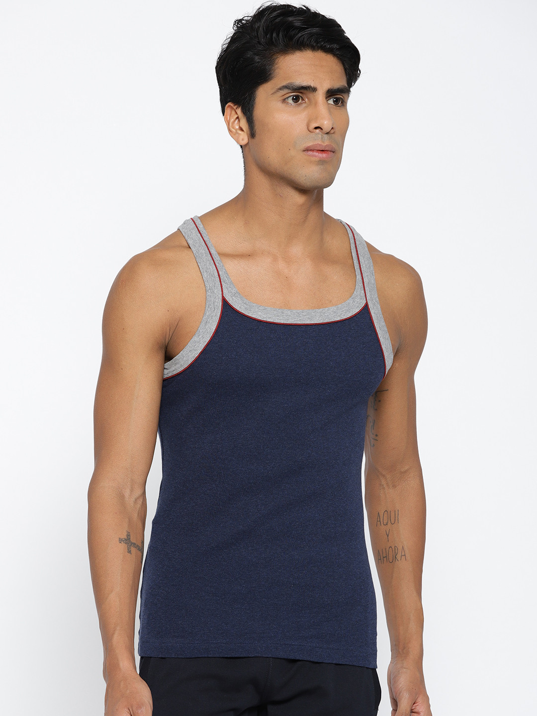 Buy Jockey Men Navy Blue Solid Innerwear Vest US54 - Innerwear Vests ...