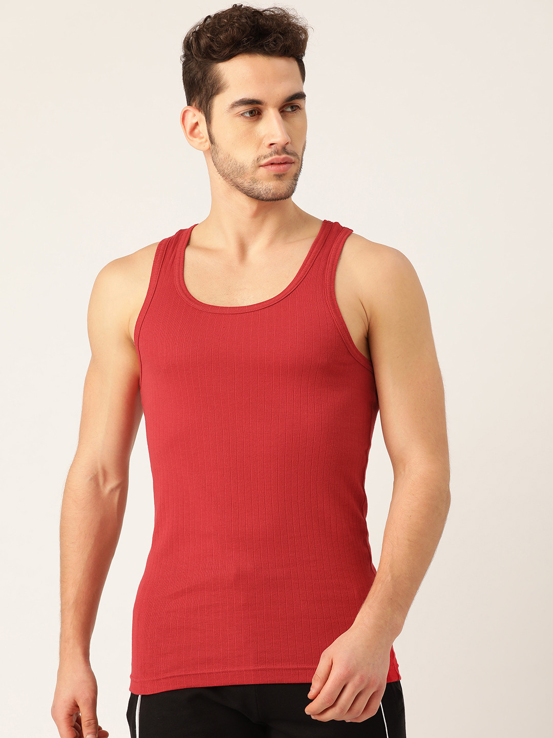 Buy Jockey Men Red Ribbed Innerwear Vest 9922 0105 - Innerwear Vests ...