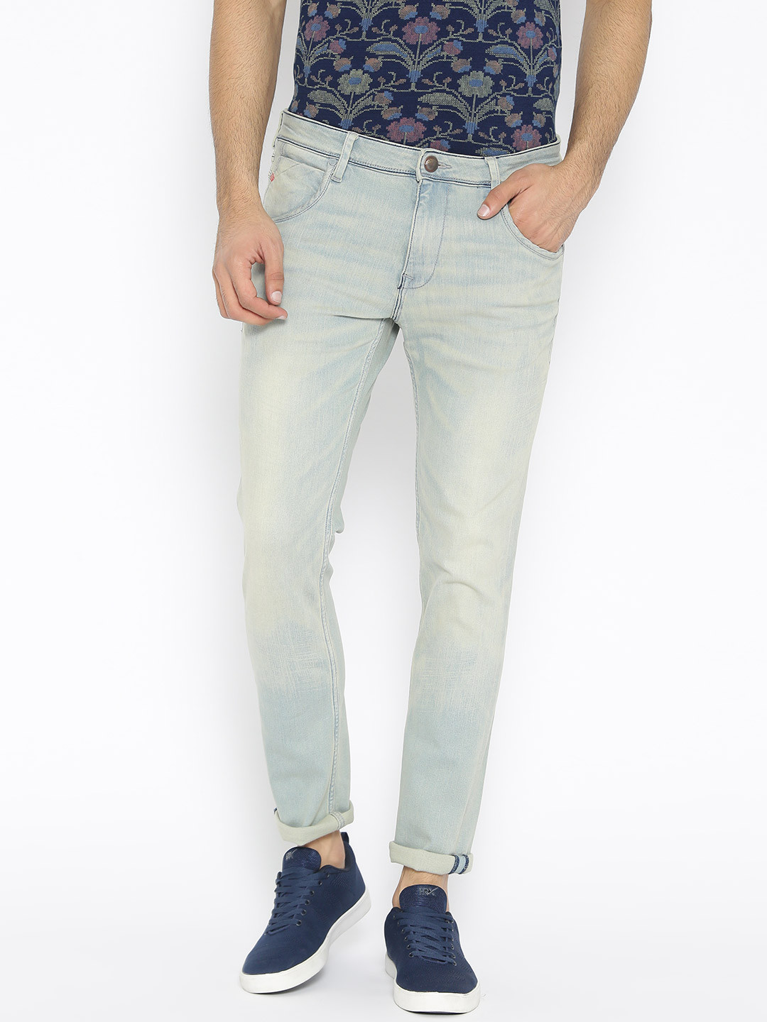 Buy Ed Hardy Men Blue Slim Fit Mid Rise Clean Look Stretchable Jeans ...