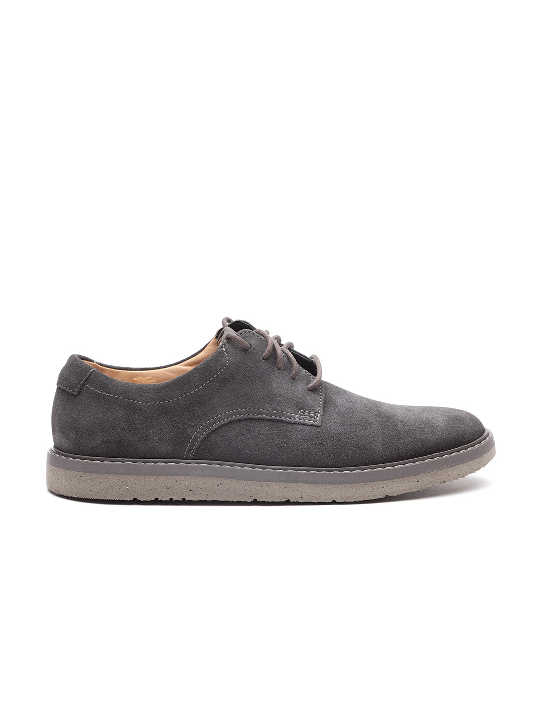 Buy Clarks Men Grey Suede Smart Casual Derbys - Casual Shoes for Men ...