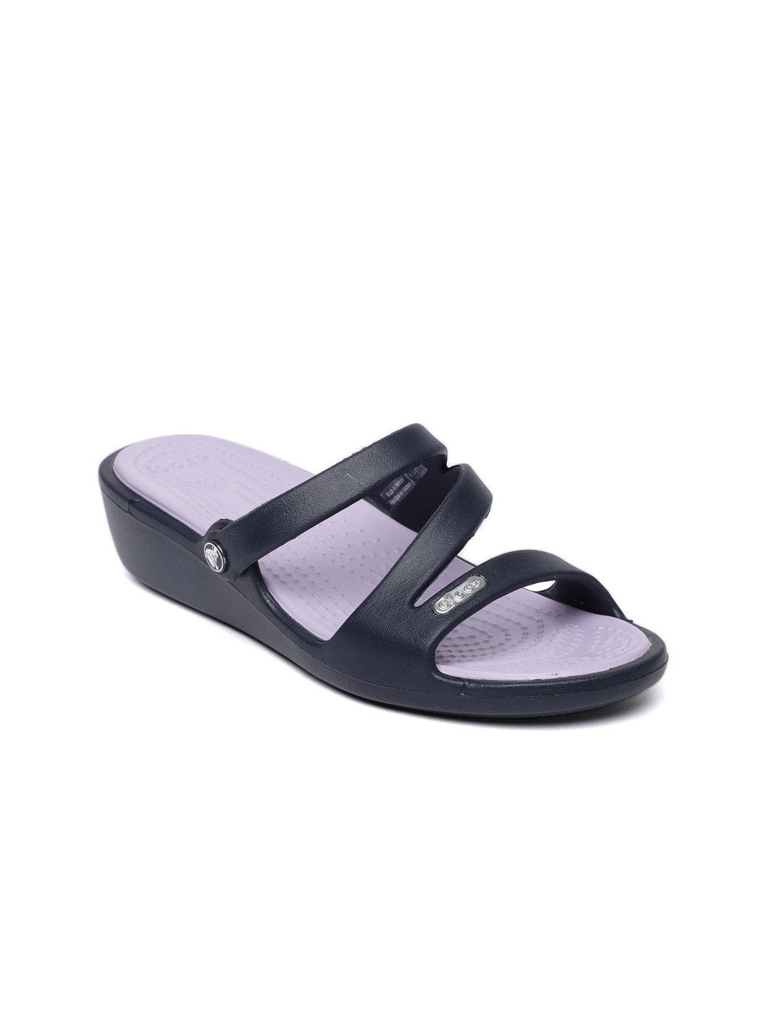 Buy Crocs Women Navy Blue Solid Sandals - Heels for Women 5393113 | Myntra