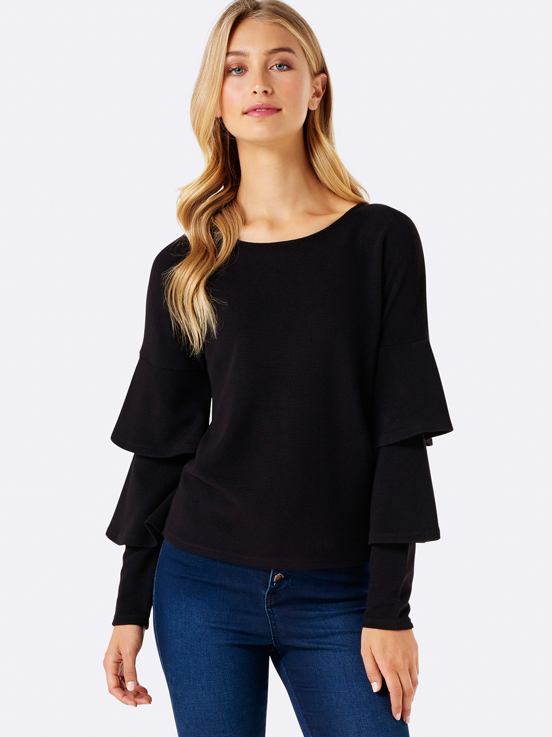 Buy Forever New Women Black Solid Boxy Top - Tops for Women 5394186 ...