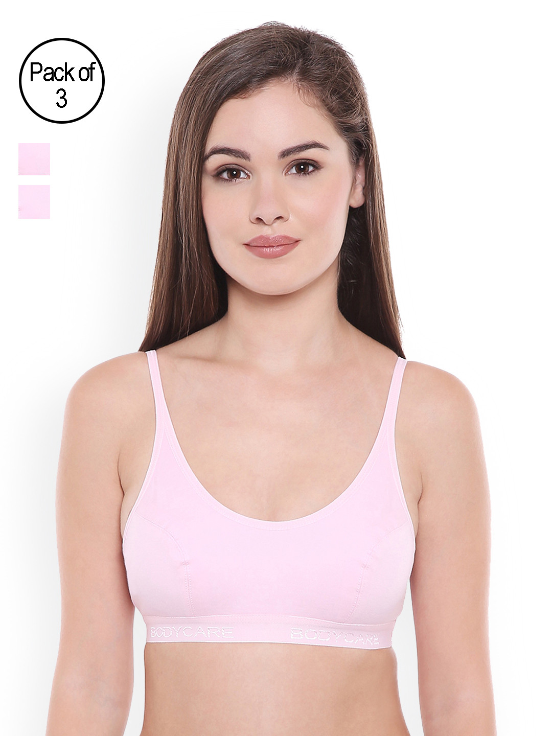 Buy Bodycare Pack Of 3 Full Coverage Sports Bras E1608PIPIPI - Bra for Women 5451488 | Myntra