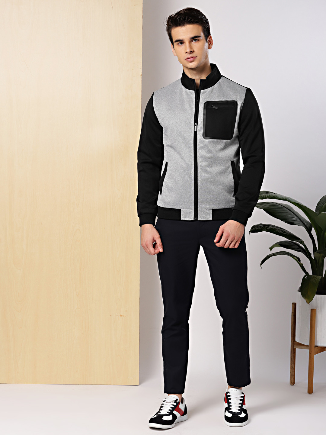 Buy INVICTUS Men Grey Melange Solid Sporty Jacket - Jackets for Men ...