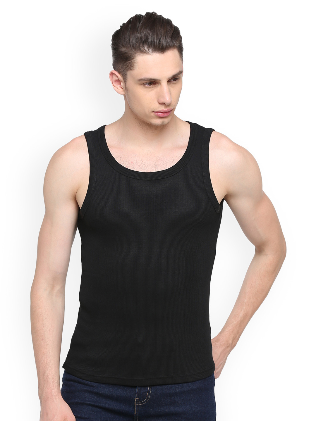 Buy Splash Men Black Solid Innerwear Vest 8600514 - Innerwear Vests for ...
