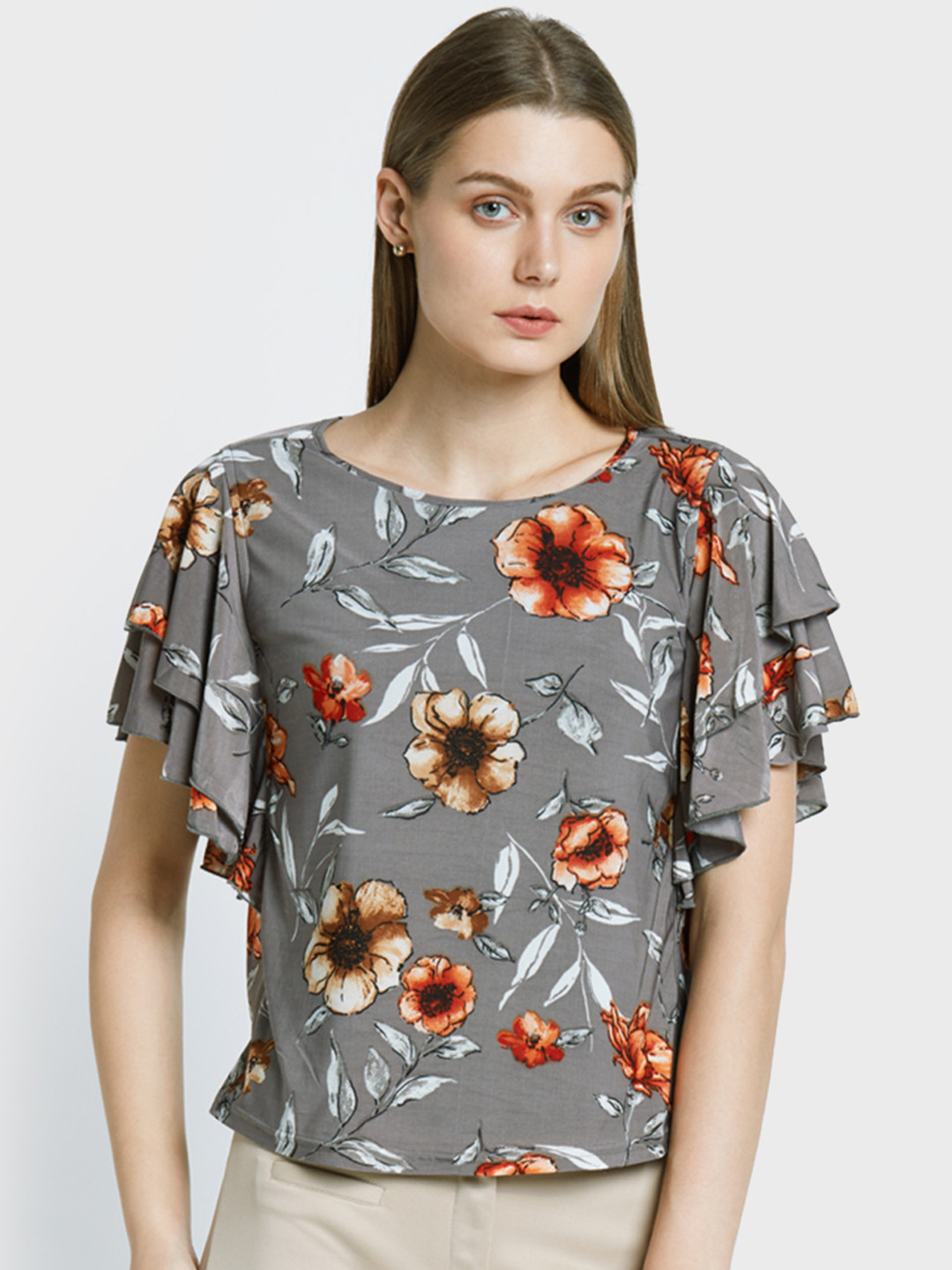 Buy AND Women Grey Printed Top - Tops for Women 5523279 | Myntra