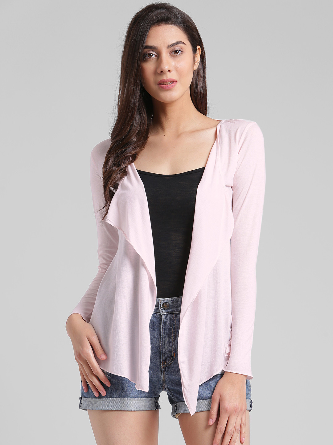 Buy Trend Arrest Pink Solid Open Front Shrug - Shrug for Women 5524132 ...