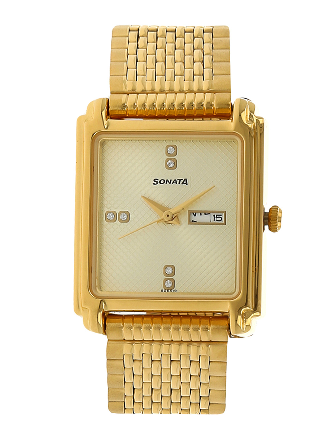 Buy Sonata Men Champagne Analogue Watch NK7053YM07 - Watches for Men ...