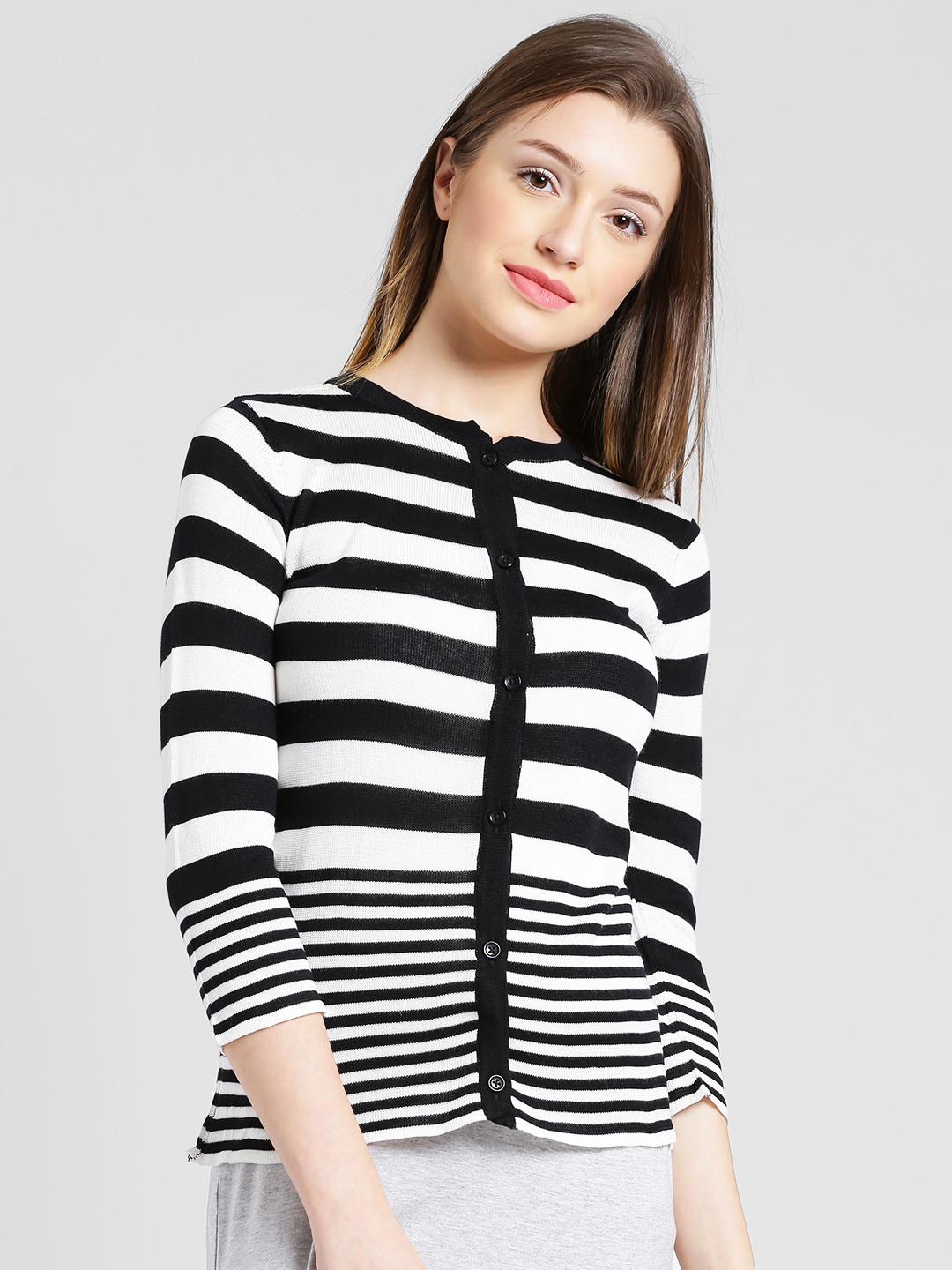 Buy Manola Black & White Striped Button Shrug - Shrug for Women 5591675 ...