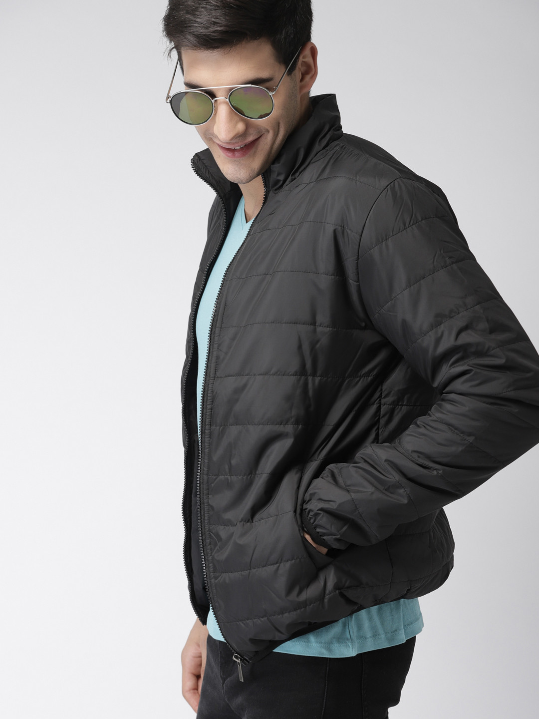 Buy Mast & Harbour Men Black Solid Puffer Jacket - Jackets for Men 5633473 | Myntra