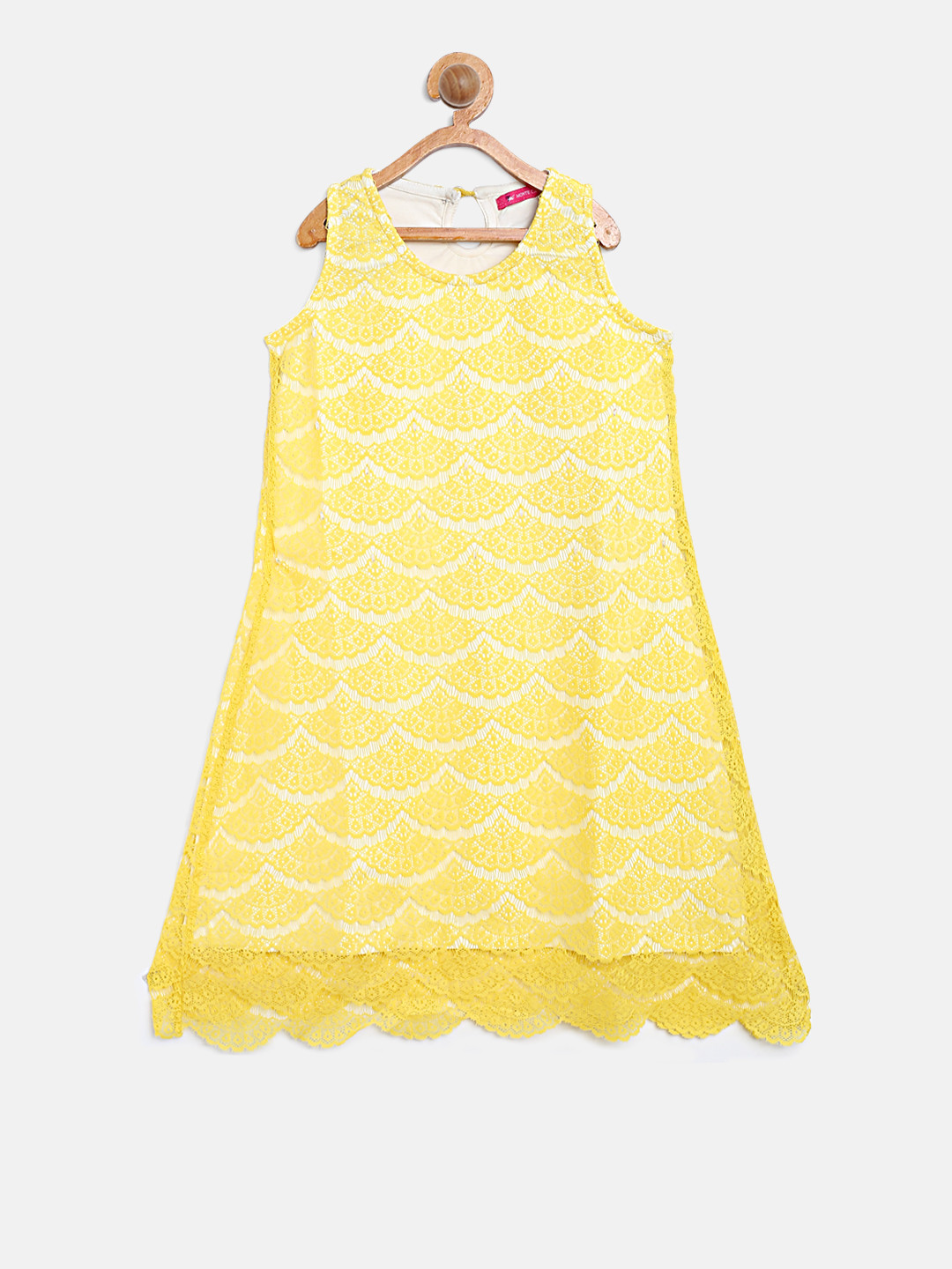 Buy Monte Carlo Girls Yellow Lace A Line Dress - Dresses for Girls ...